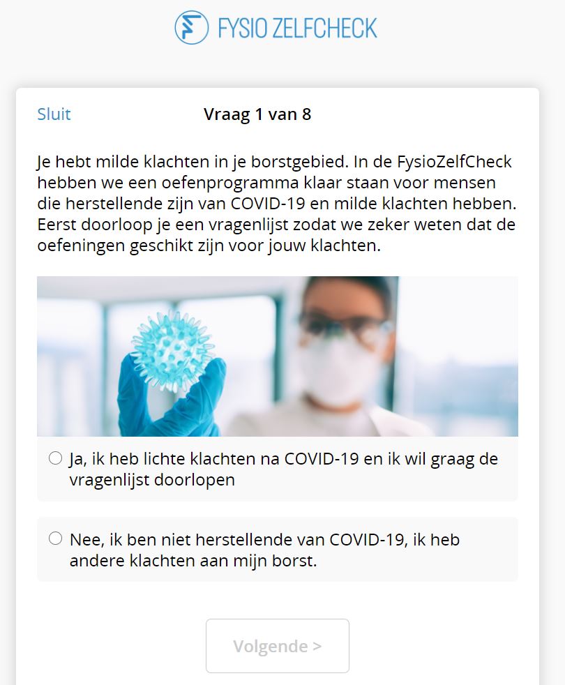 Grote COVID-19 update doorgevoerd! – Fysio zelfcheck